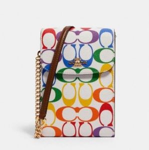 Coach | Bags | Coach Rachel Phone Crossbody In Rainbow Signature Canvas ...